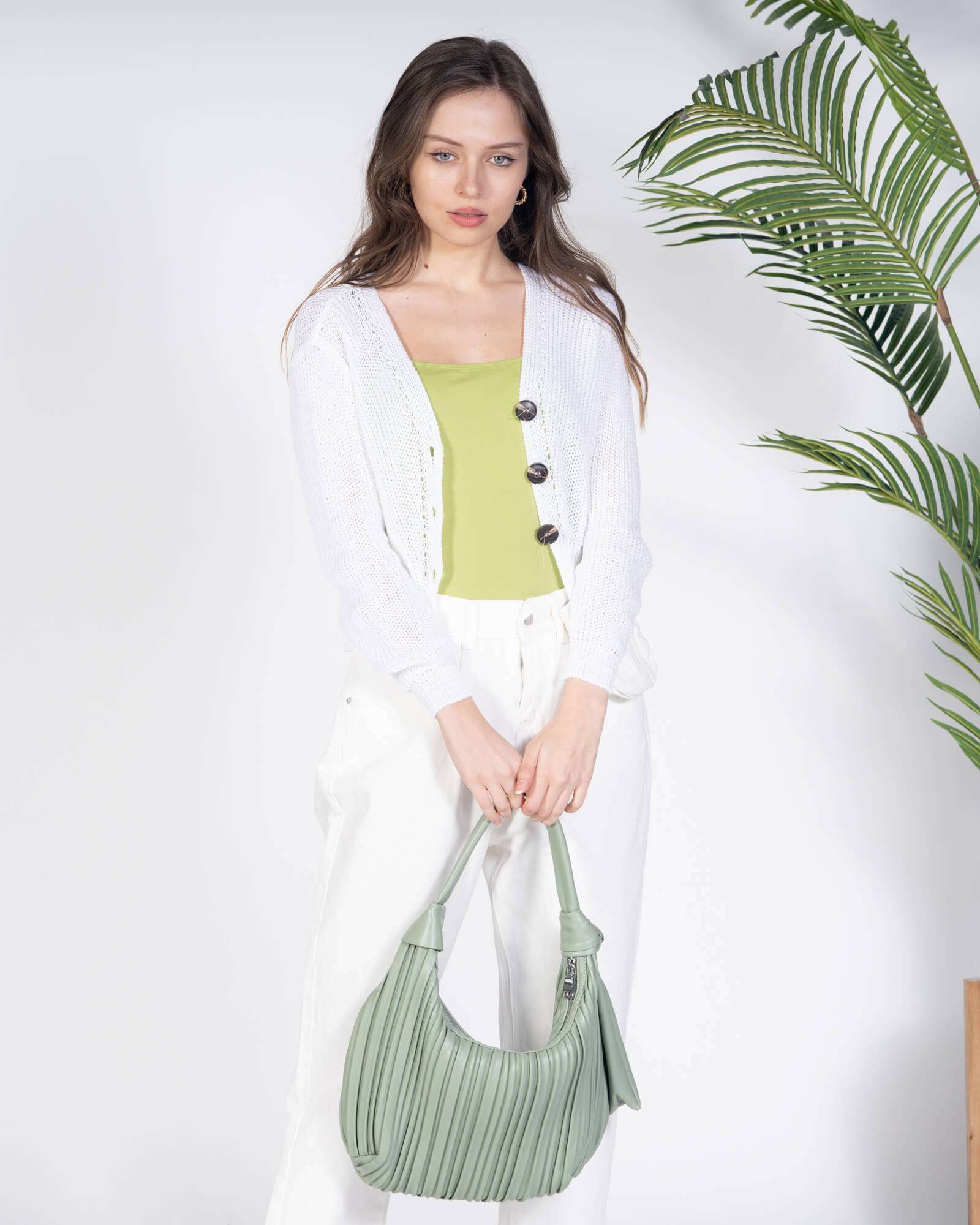 Cardigan bianco con bottoni - CVG Gold