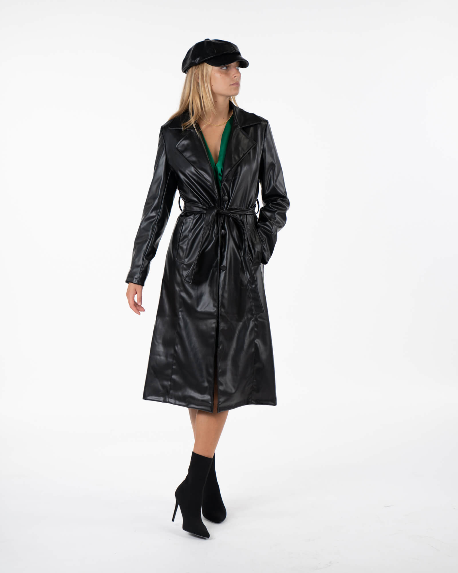 Spolverino in pelle nero - CVG Gold