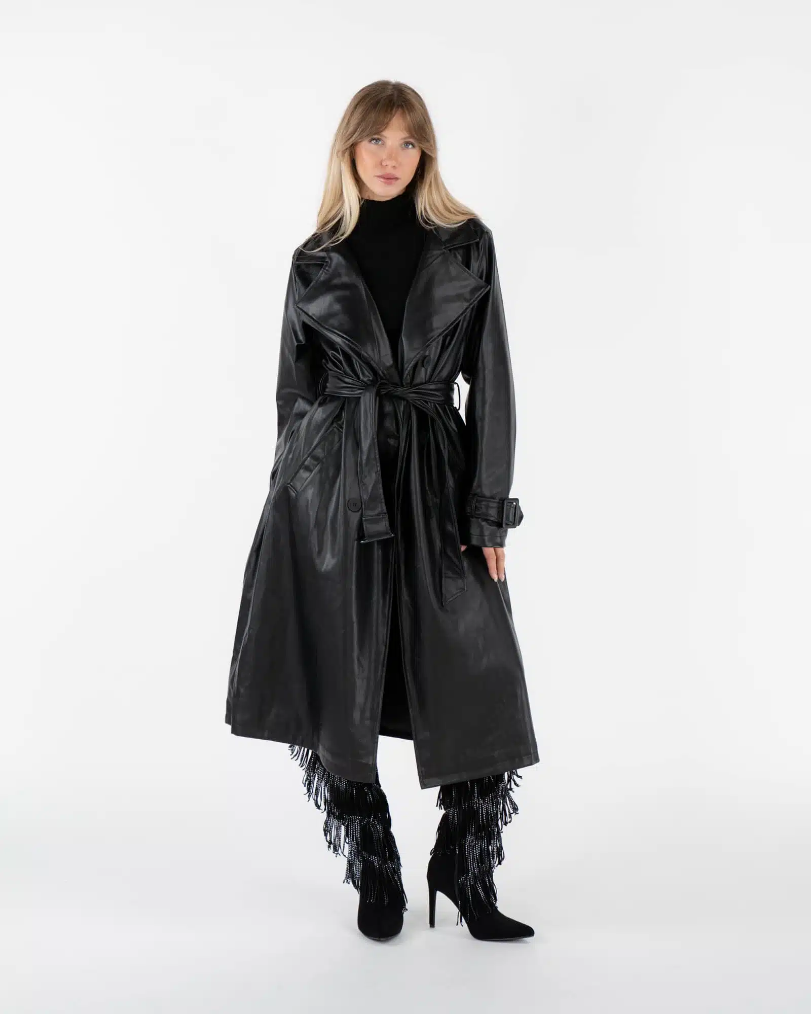 Spolverino in similpelle - NERO - CVG Gold