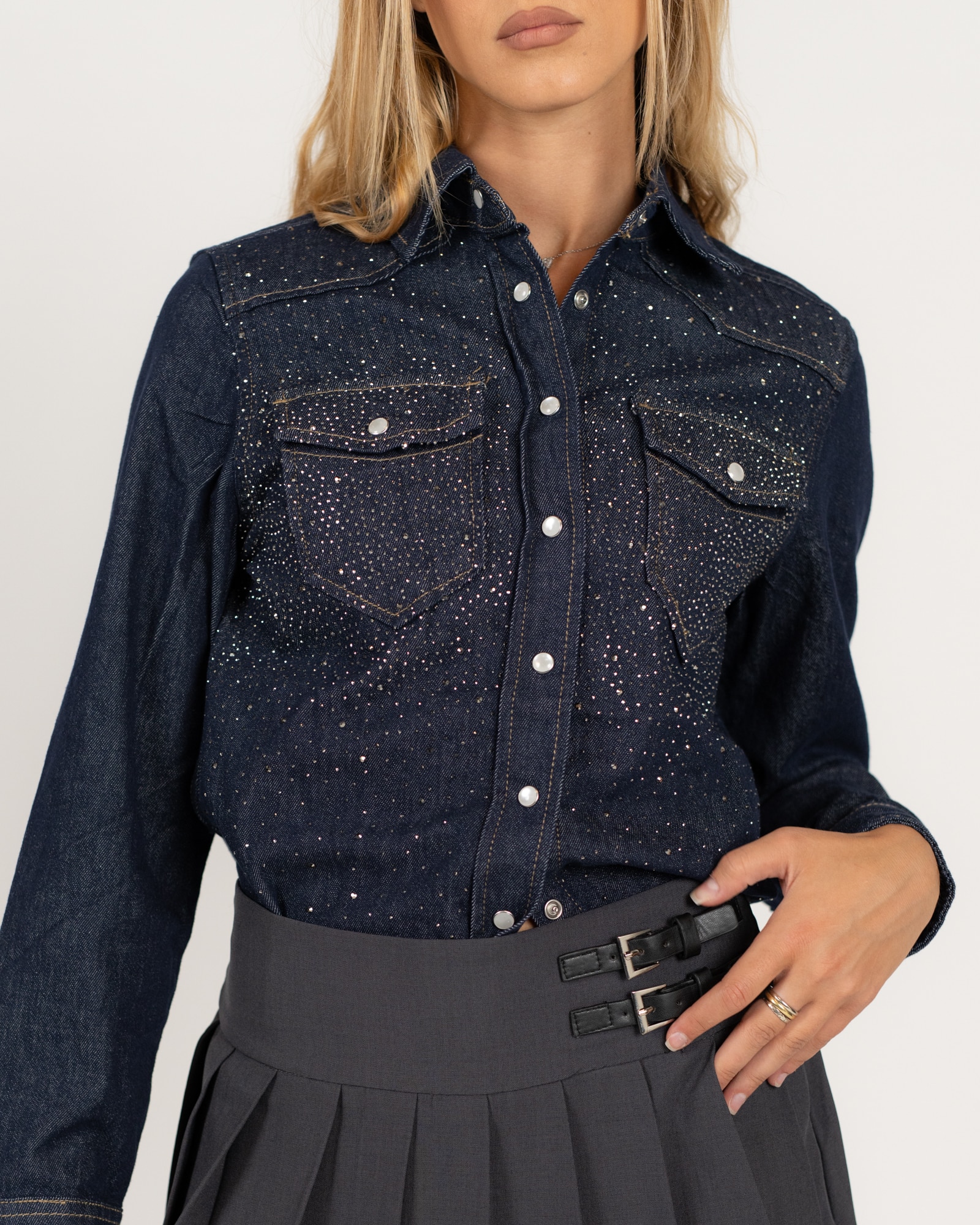 Camicia in strass - blue - CVG Gold