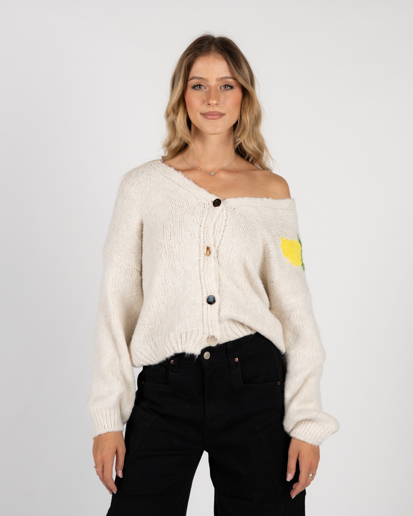 Cardigan limoncello - BEIGE - CVG Gold